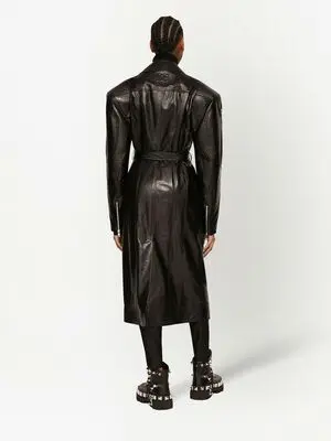 Dolce & Gabbana Belted Leather Coat