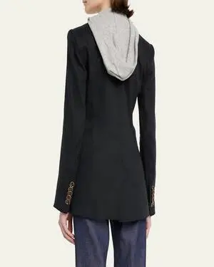 Veronica Beard Cashmere Hoodie Dickey - Grey