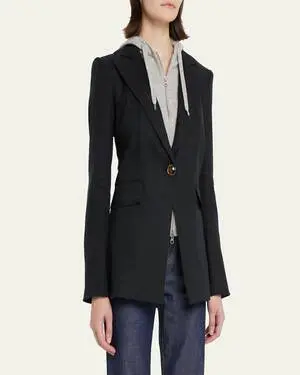 Veronica Beard Cashmere Hoodie Dickey - Grey