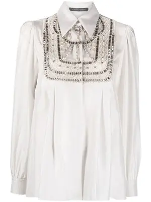 Alberta Ferretti Embellished Silk Shirt