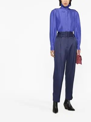 Alberta Ferretti Ruffle-collar Silk Shirt