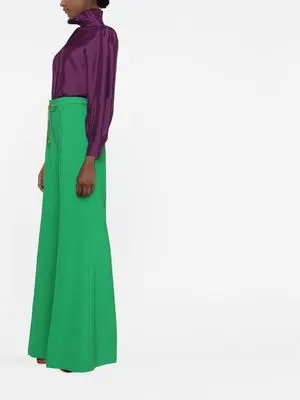 Alberta Ferretti Ruffle-collar Silk Shirt