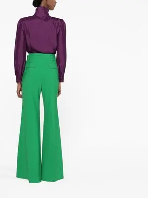 Alberta Ferretti Ruffle-collar Silk Shirt