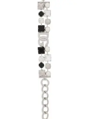 Dolce & Gabbana Dg Logo Crystal Embellished Bracelet