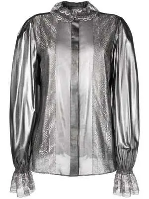 Alberta Ferretti Laminated Lace Shirt
