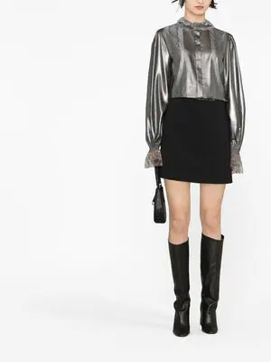 Alberta Ferretti Laminated Lace Shirt