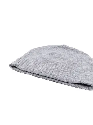LISKA Ribbed-edge Beanie - Grey