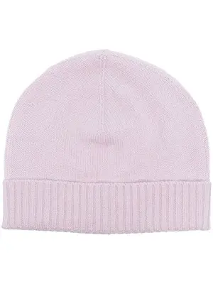 LISKA Ribbed-edge Beanie Hat - Purple