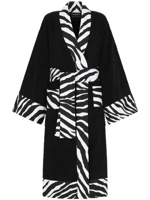 Dolce & Gabbana Cotton Terry Bath Robe - Black
