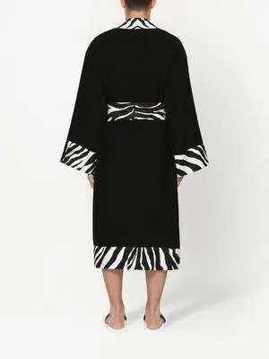 Dolce & Gabbana Cotton Terry Bath Robe - Black