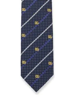 Dolce & Gabbana Dg Logo Stripe Silk Tie