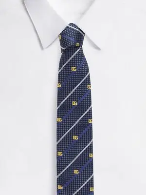 Dolce & Gabbana Dg Logo Stripe Silk Tie
