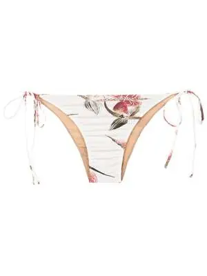 CLUBE BOSSA Aava Floral-print Bikini Bottoms - Neutrals