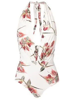 CLUBE BOSSA Deneuve Floral-print Swimsuit - Neutrals