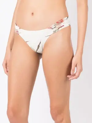 CLUBE BOSSA Percy Floral-print Bikini Bottoms - Neutrals