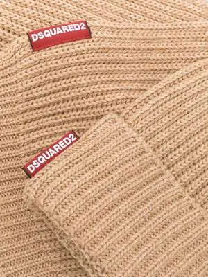 Dsquared2 Knitted Beanie And Scarf Set - Neutrals