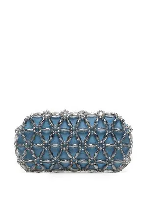 0711 TBILISI Faceted Bead-embellished Clutch - Blue