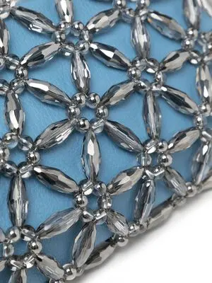 0711 TBILISI Faceted Bead-embellished Clutch - Blue