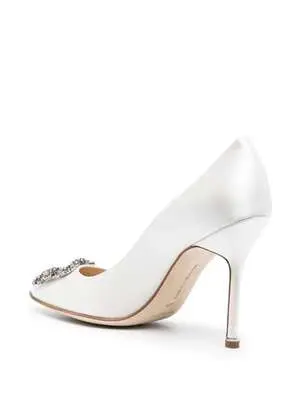 Manolo Blahnik Hangisi Crystal-buckle Heeled Pumps