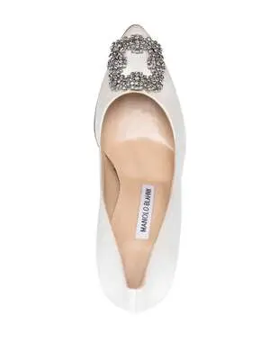 Manolo Blahnik Hangisi Crystal-buckle Heeled Pumps