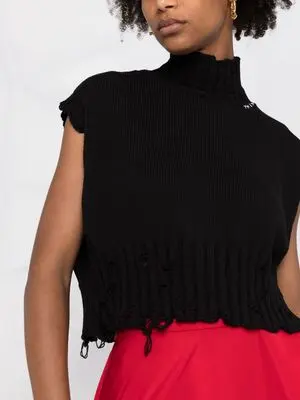 Marni Distressed Cropped Vest