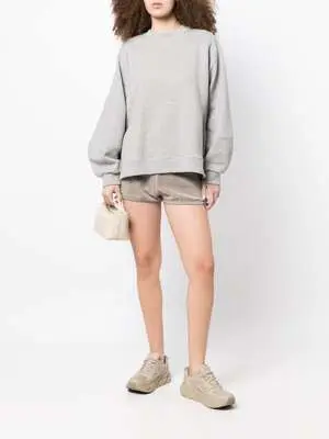 Fear Of God Logo-patch Velour Shorts - Grey