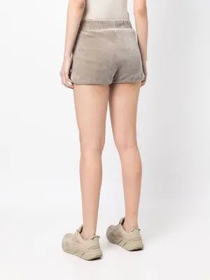 Fear Of God Logo-patch Velour Shorts - Grey