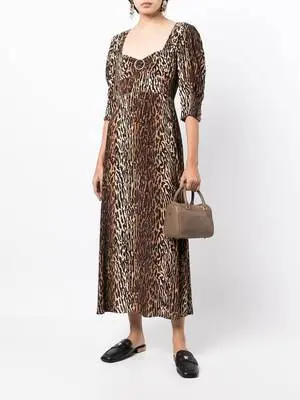 Rixo Leopard-print Midi Dress