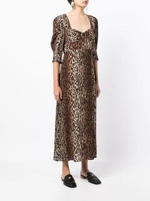 Rixo Leopard-print Midi Dress