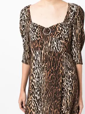 Rixo Leopard-print Midi Dress