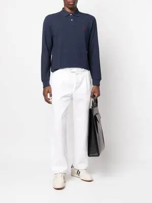 Polo Ralph Lauren Polo Pony Long-sleeved Polo Shirt - Blue