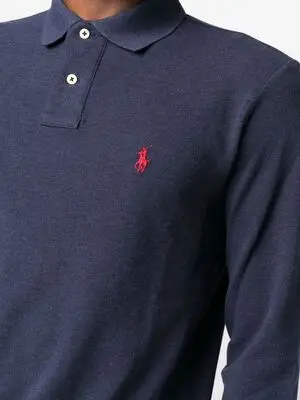 Polo Ralph Lauren Polo Pony Long-sleeved Polo Shirt - Blue