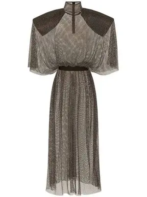 Dolce & Gabbana Rhinestone-embellished Mesh Maxi Dress