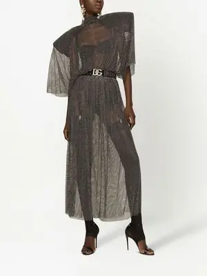 Dolce & Gabbana Rhinestone-embellished Mesh Maxi Dress