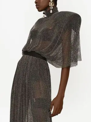 Dolce & Gabbana Rhinestone-embellished Mesh Maxi Dress