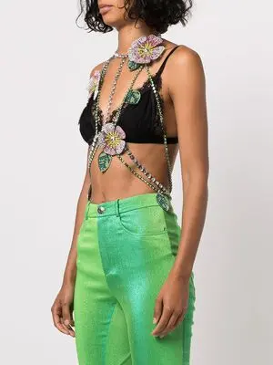 AREA Crystal-embellished Clasp-fastening Harness
