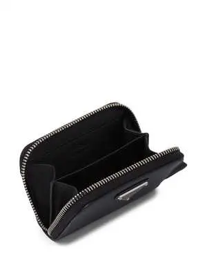 Prada Logo-plaque Saffiano Coin Purse - Black