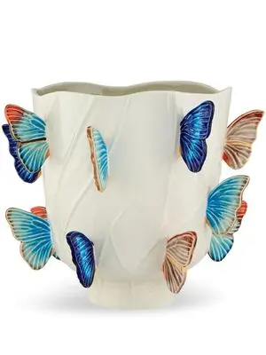 BORDALLO PINHEIRO Cloudy Butterflies' Vase - Neutrals