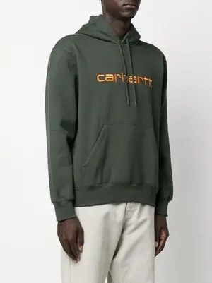 Carhartt Work In Progress Embroidered-logo Long-sleeve Hoodie - Neutrals