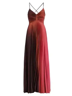 A.L.C. Women's Ariya Pleated Gown - Pink Chocolate  Pink Chocolate