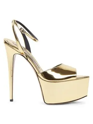 Alexandre Vauthier Women's Jaki 90 Patent Platform Sandals - Oro  - Oro