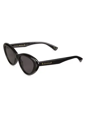 Gucci Symbols 54mm Cat-eye Acetate Sunglasses Black
