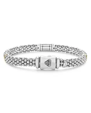 Lagos Sterling And 18k Gold Diamond Bracelet - Silver