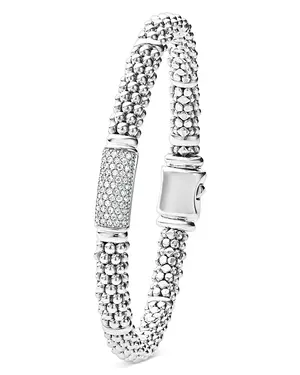 Lagos Sterling Caviar Diamond Bracelet - Silver