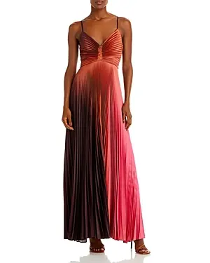 A.L.C. A.l.c. Ariya Pleated Open Back Dress Pinkchoco