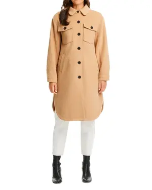 Sanctuary Sherpa Trim Long Coat