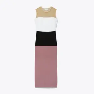 Tory Burch Colorblock Jersey Dress - Soft Mauve