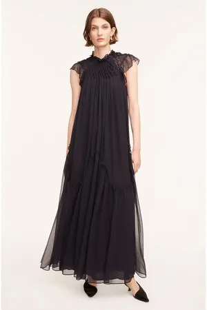 rebecca taylor ruffled silk chiffon dress Cornflower Cecilia Ruffle Dress