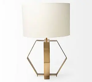 HOMEROOTS Gold Geometric Design Table Lamp