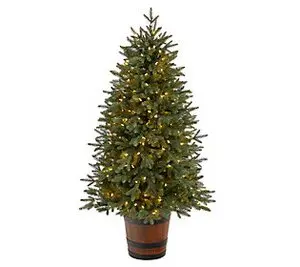 NEARLY NATURAL 5' Pre-lit Porch Christmas Tree /200 Lights - One-color